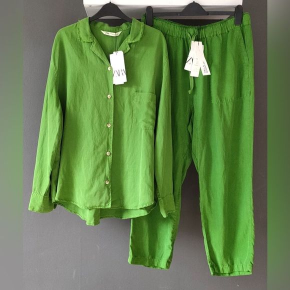 Zara | Pants & Jumpsuits | Zara Linenblend Set Coord New | Poshmark